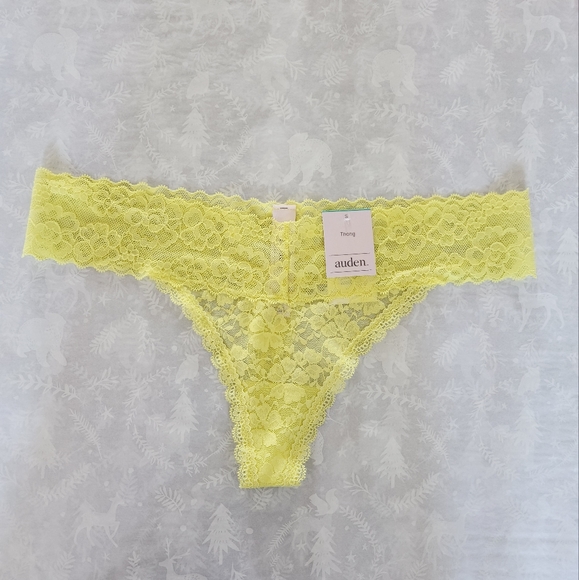 Auden | Intimates & Sleepwear | Nwt Auden Yellow Thong Panties Lace ...